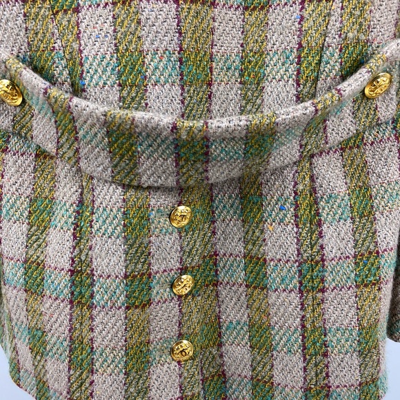 CHANEL | Jackets & Coats | Vintage Chanel Checkeredplaid Coat | Poshmark